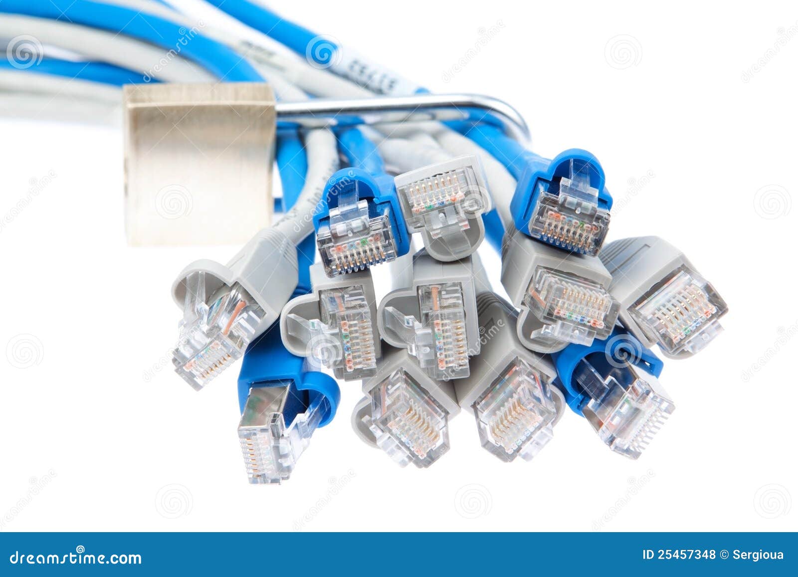The lock on cable network. stock photo. Image of closeup - 25457348