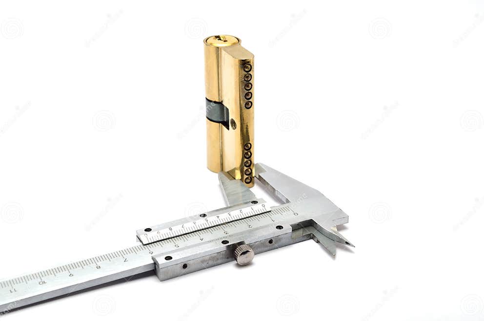 Lock and calipers stock image. Image of metal, white - 30655607