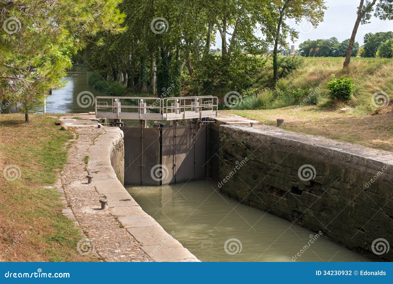 Lock on Canal stock photo. Image of history, door, dordogne - 34230932