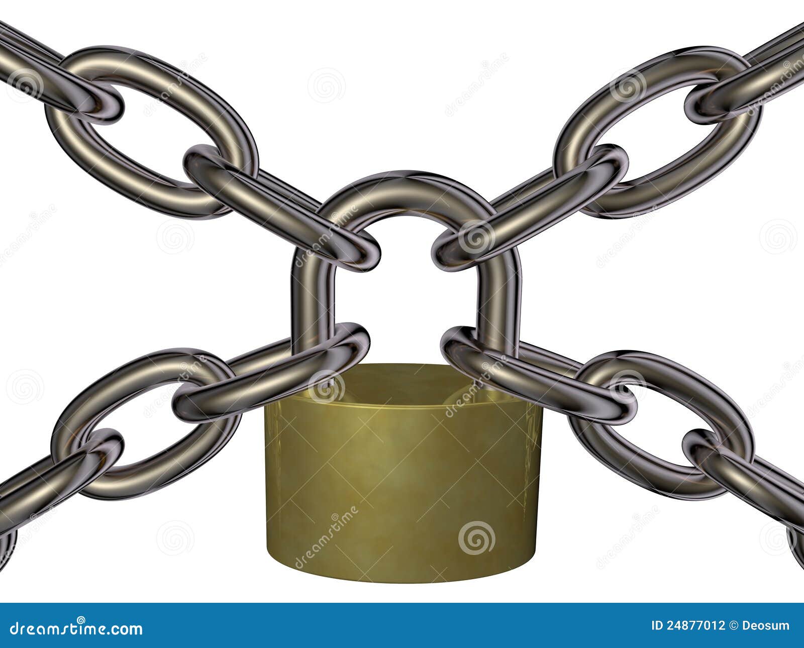Lock and chain stock illustration. Illustration of metal - 24877012