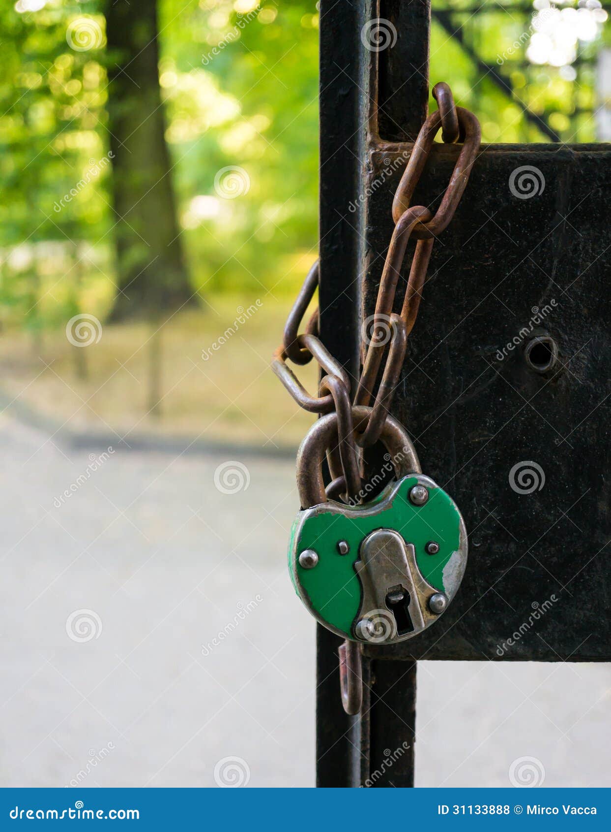 Lock on chain stock photo. Image of secure, metalwork - 31133888