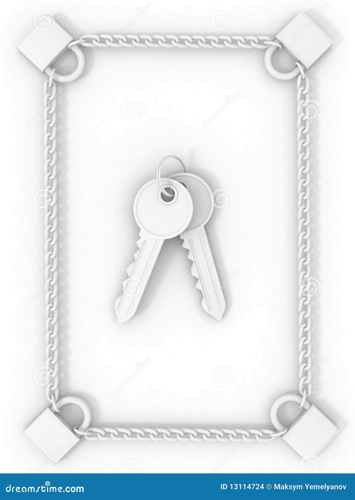 Lock, chain and keys stock illustration. Illustration of safety - 13114724