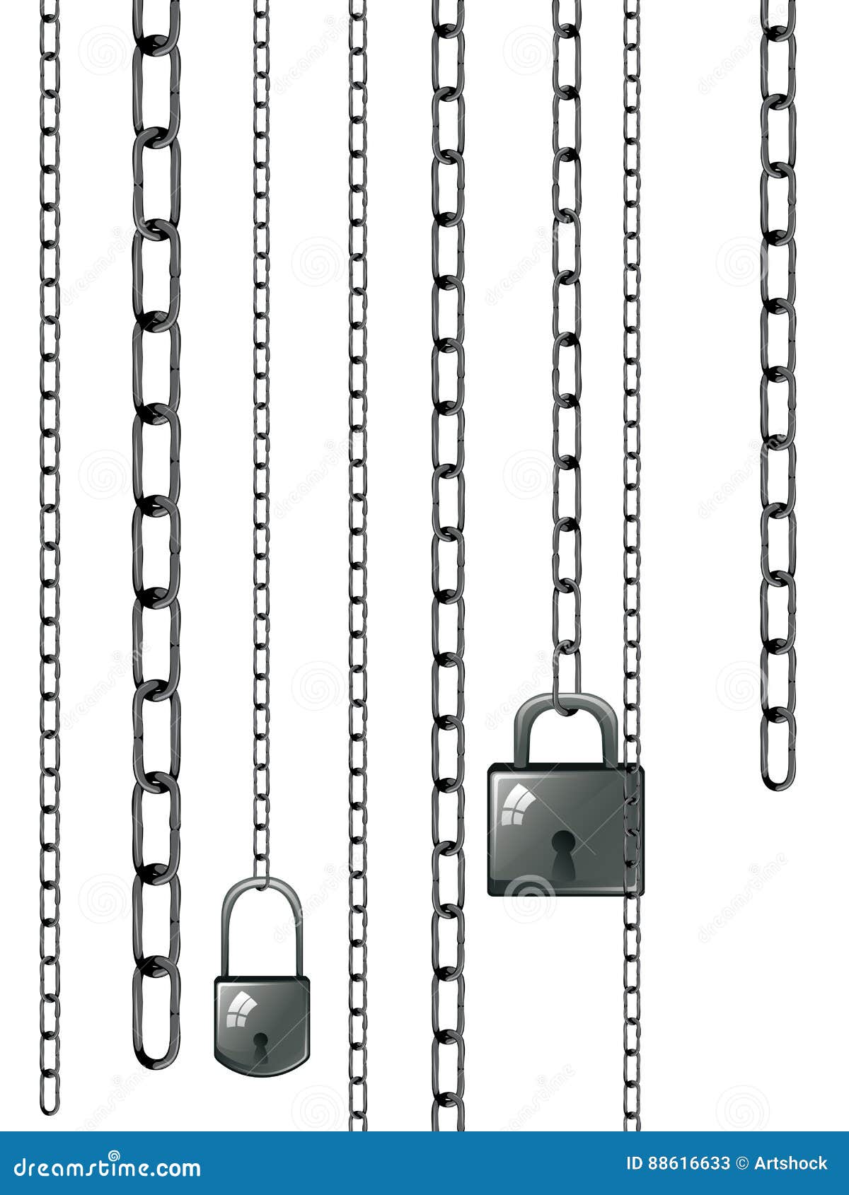 Lock with Chains stock vector. Illustration of shiny - 88616633