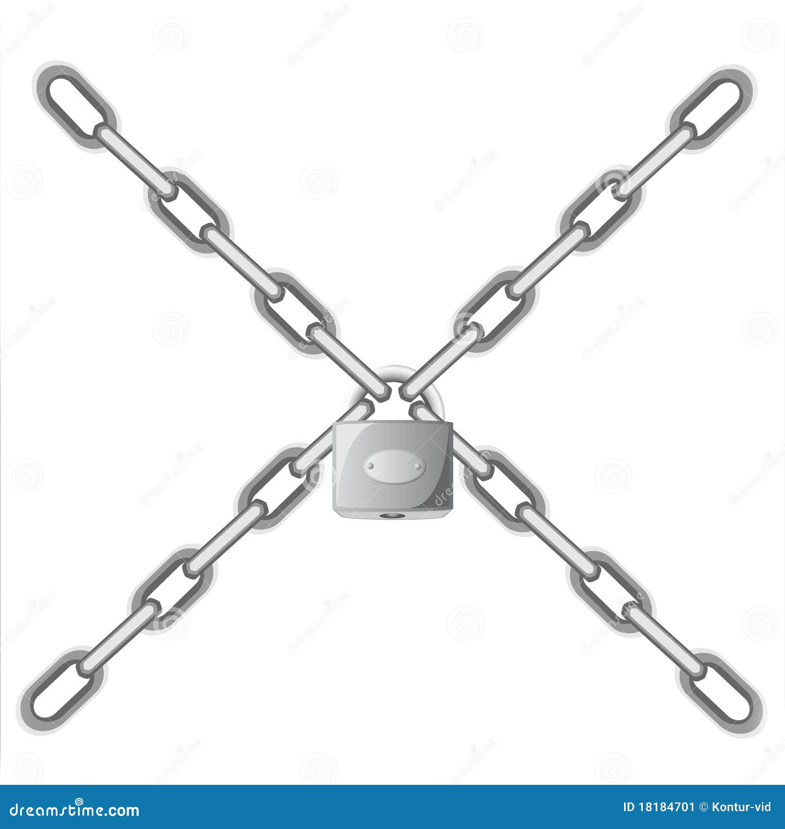 Lock and Chains Illustration Stock Vector - Illustration of steel, iron ...