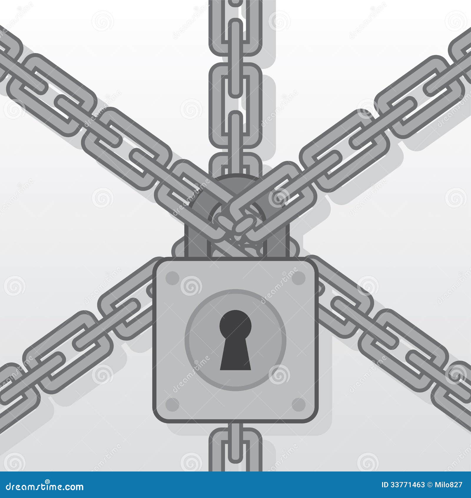 Lock Chains stock vector. Illustration of grey, valuables - 33771463