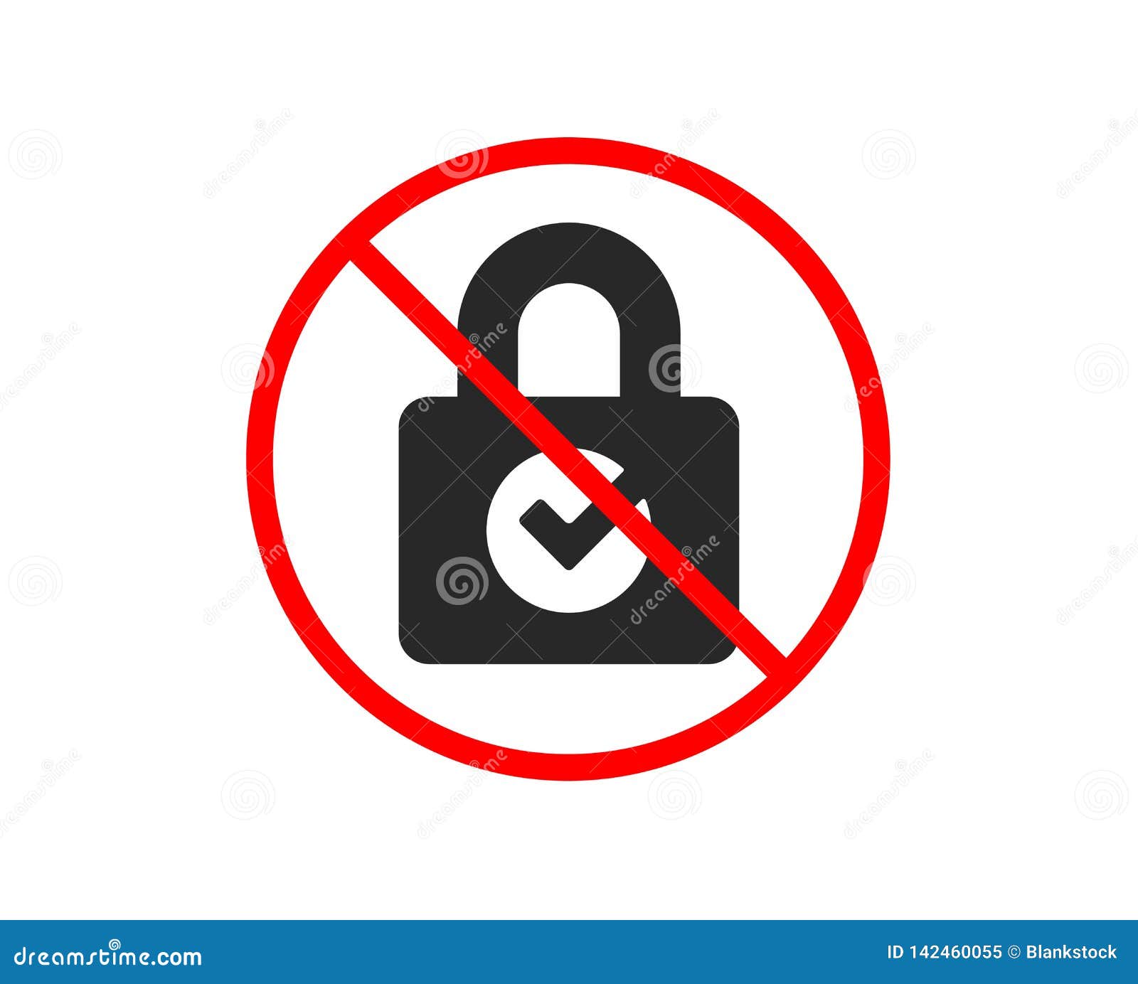 Lock with Check Icon. Private Locker Sign. Vector Stock Vector ...