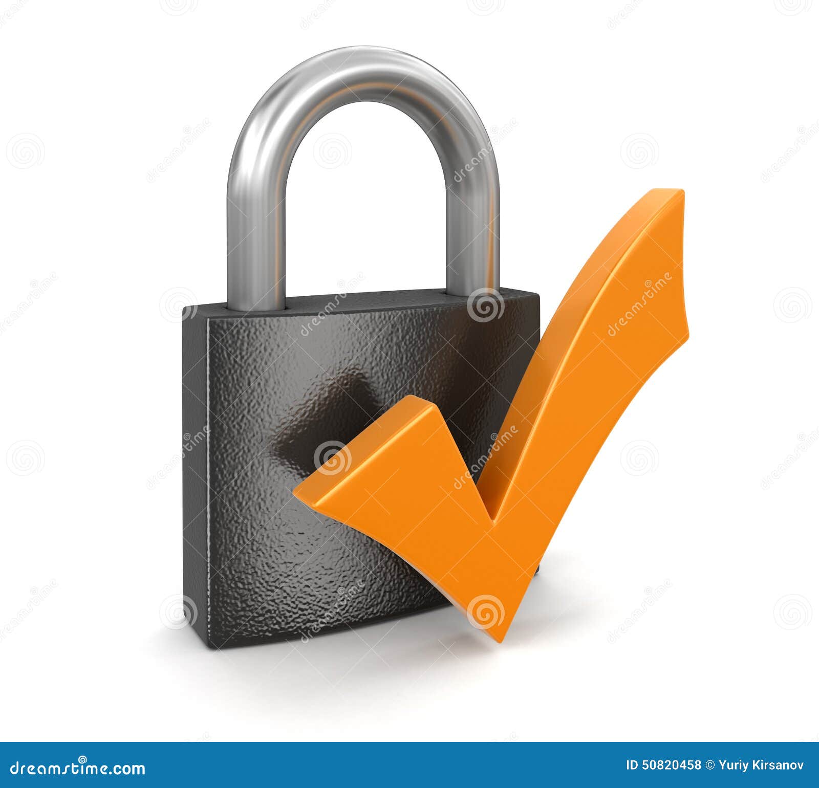 Lock and Check Mark (clipping Path Included) Stock Illustration ...