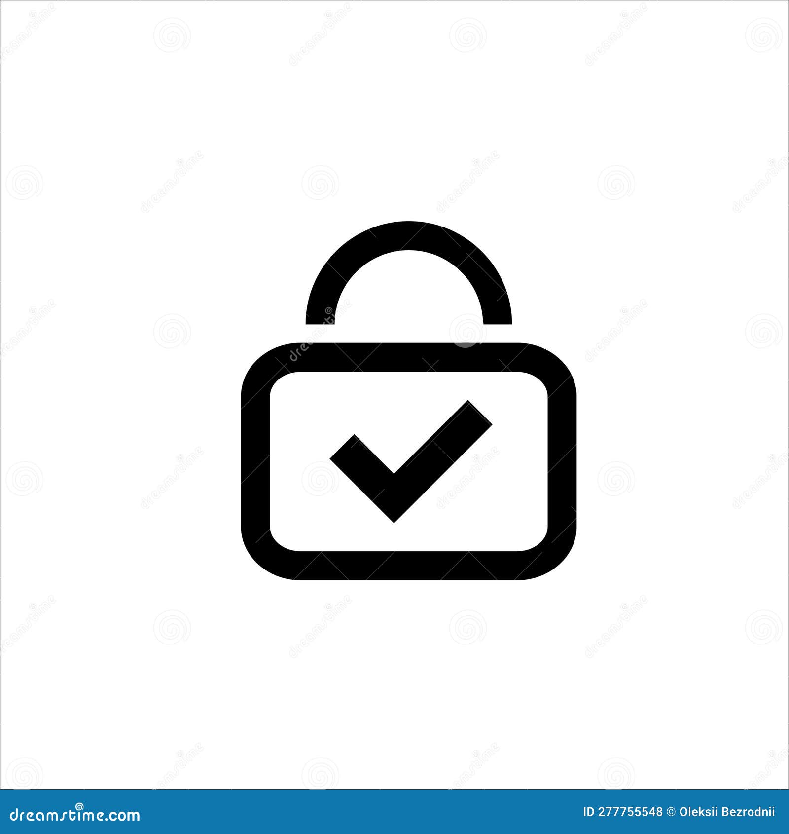 Lock with Check Mark. Secure and Protection Web Login Stock Vector ...