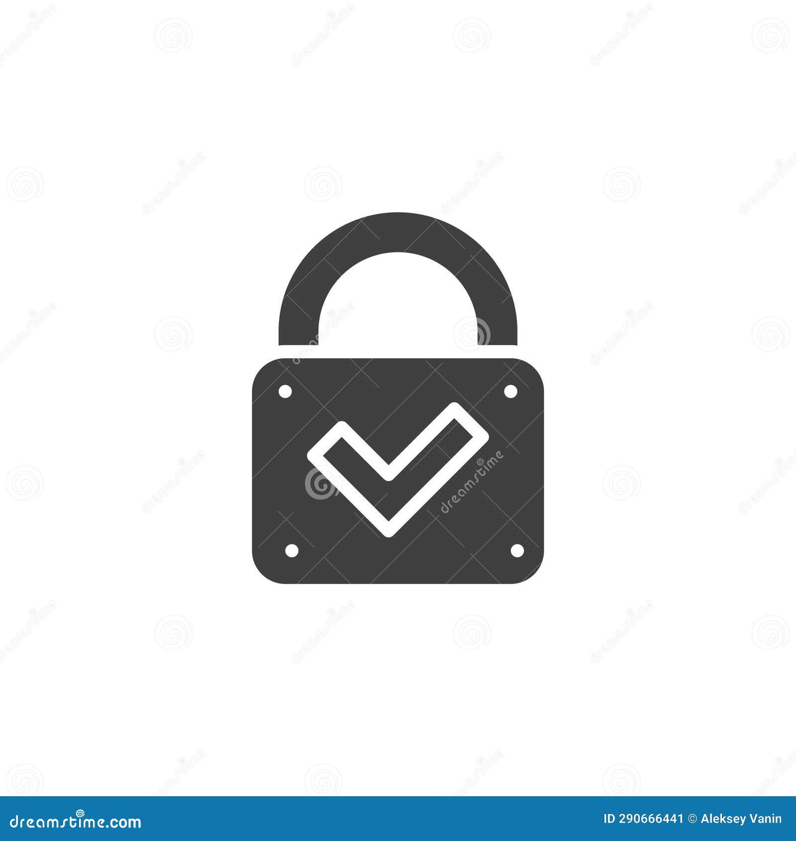 Lock with Check Mark Vector Icon Stock Vector - Illustration of ...