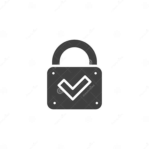Lock with Check Mark Vector Icon Stock Vector - Illustration of ...