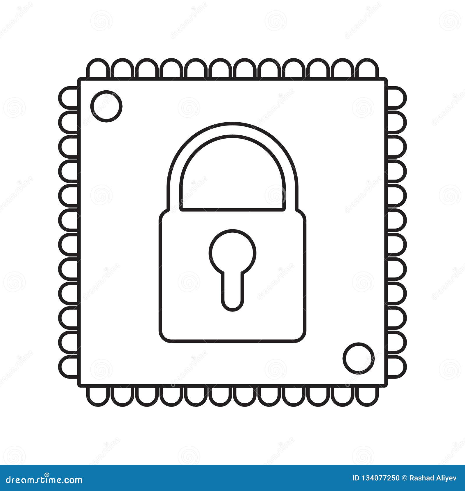 Lock on a Chip Icon. Element of Cyber Security for Mobile Concept and ...