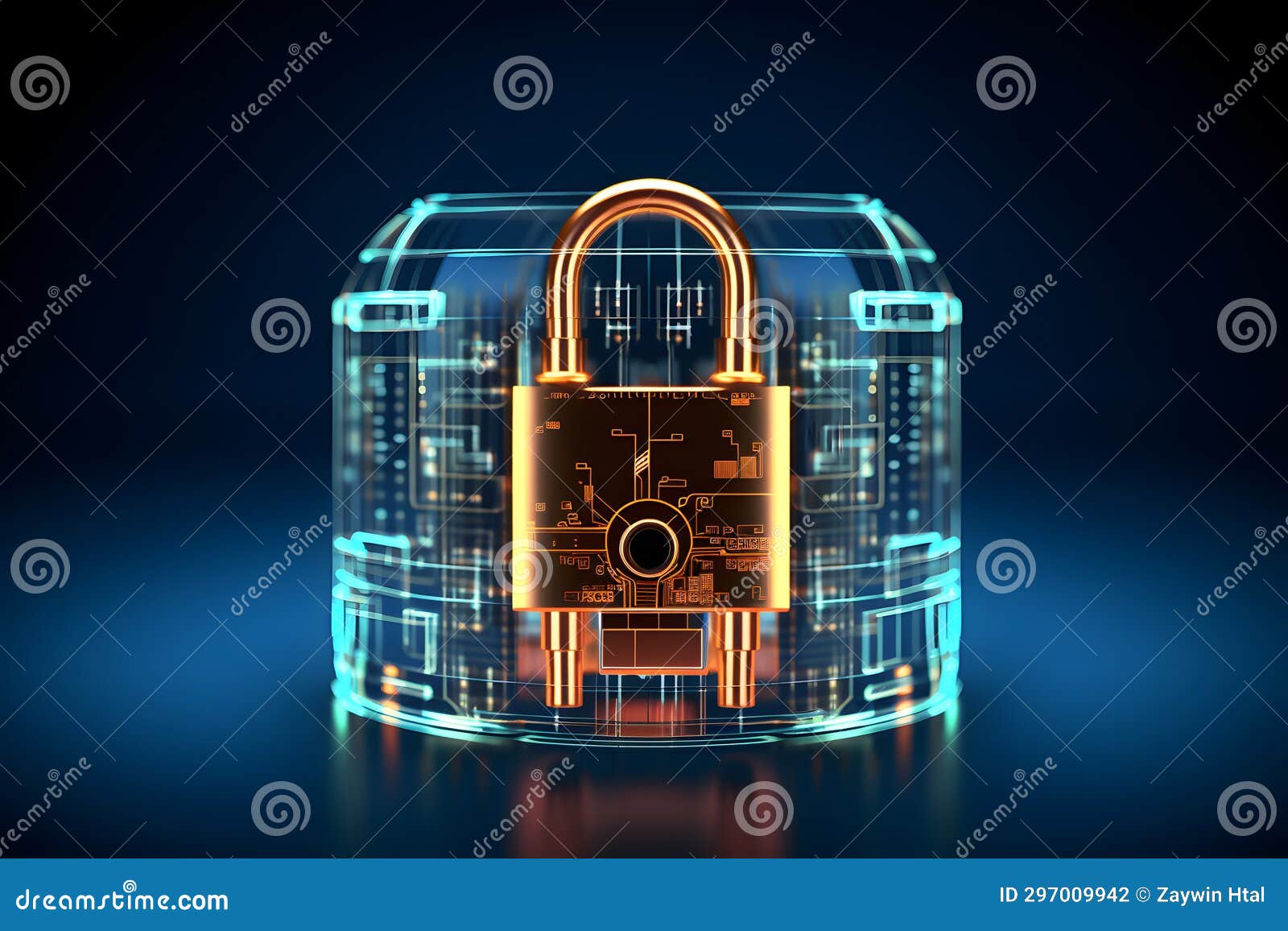 Lock with Circuit Pattern. Concept of Data Security, Cybersecurity ...