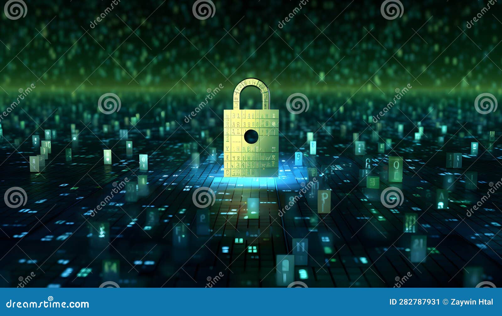 Lock On Circuit Pattern Concept Of Data Security And Cybersecurity Ai Generated Stock