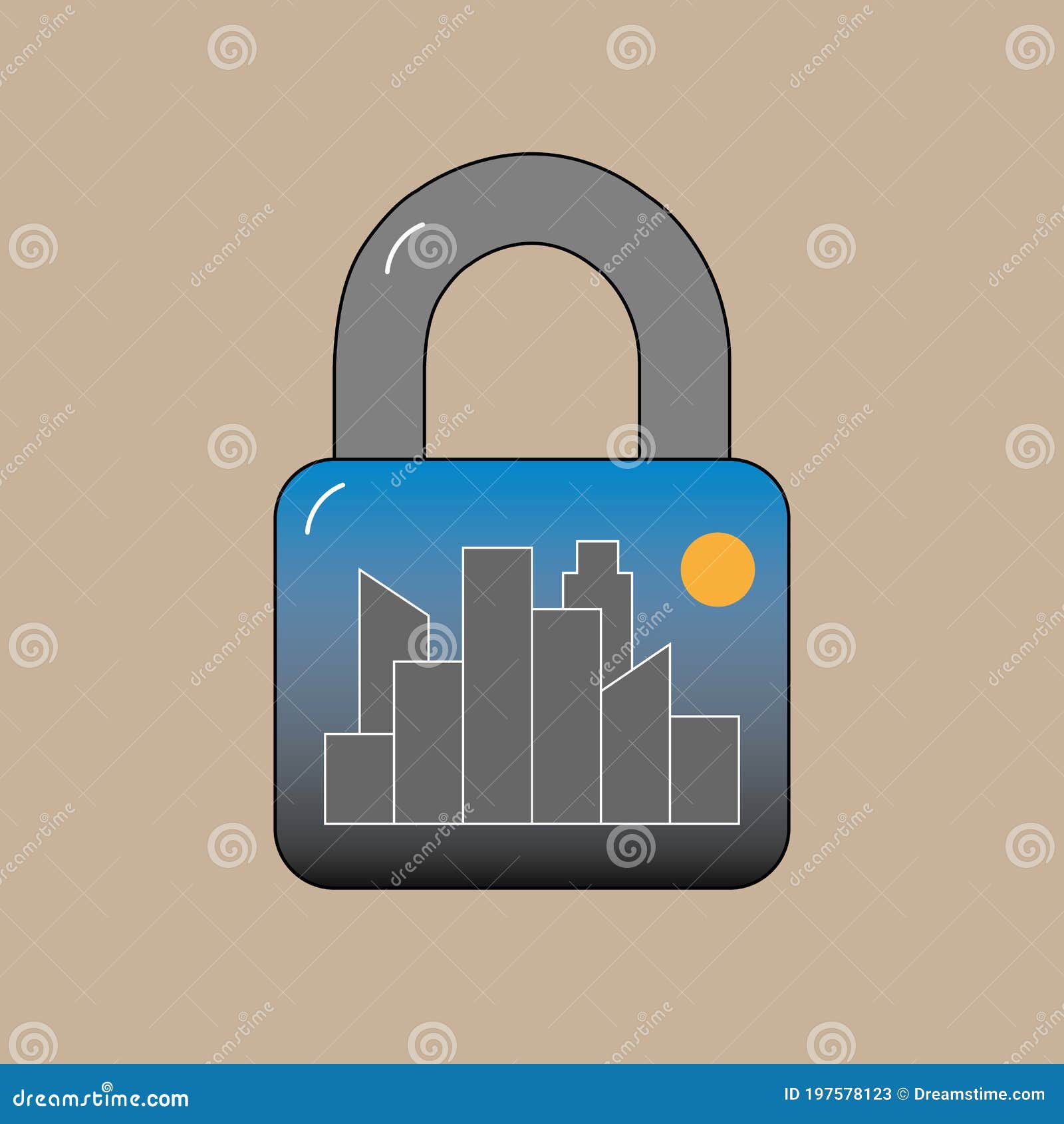 Lock City Logo or Lock Down Logo Stock Vector - Illustration of ...