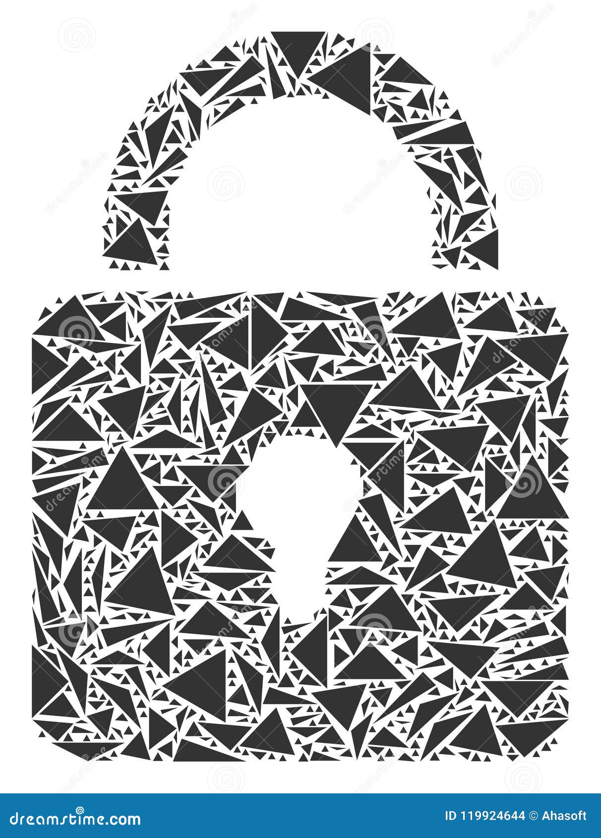 Lock Collage of Triangles stock vector. Illustration of figure - 119924644