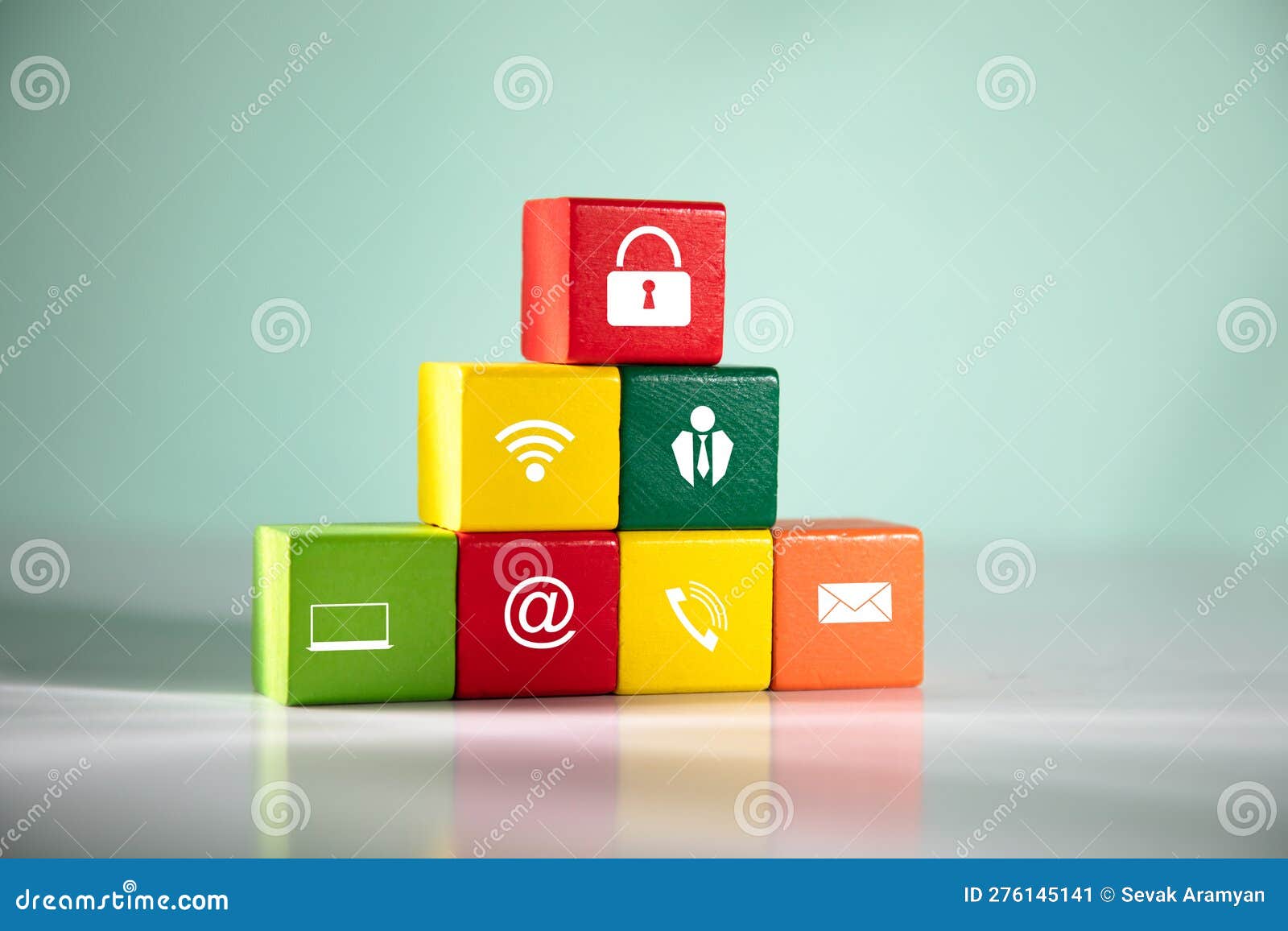 Lock in the colorful cube stock image. Image of password - 276145141