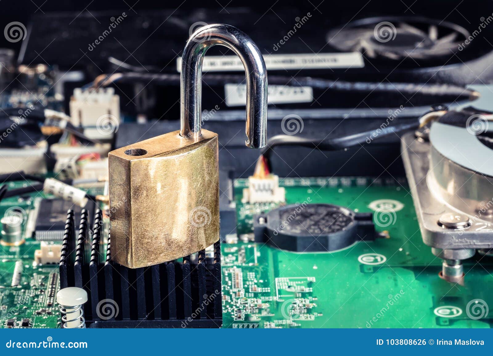 Lock of Computer Chip Analysis Repair of PC Laptop Stock Photo - Image ...
