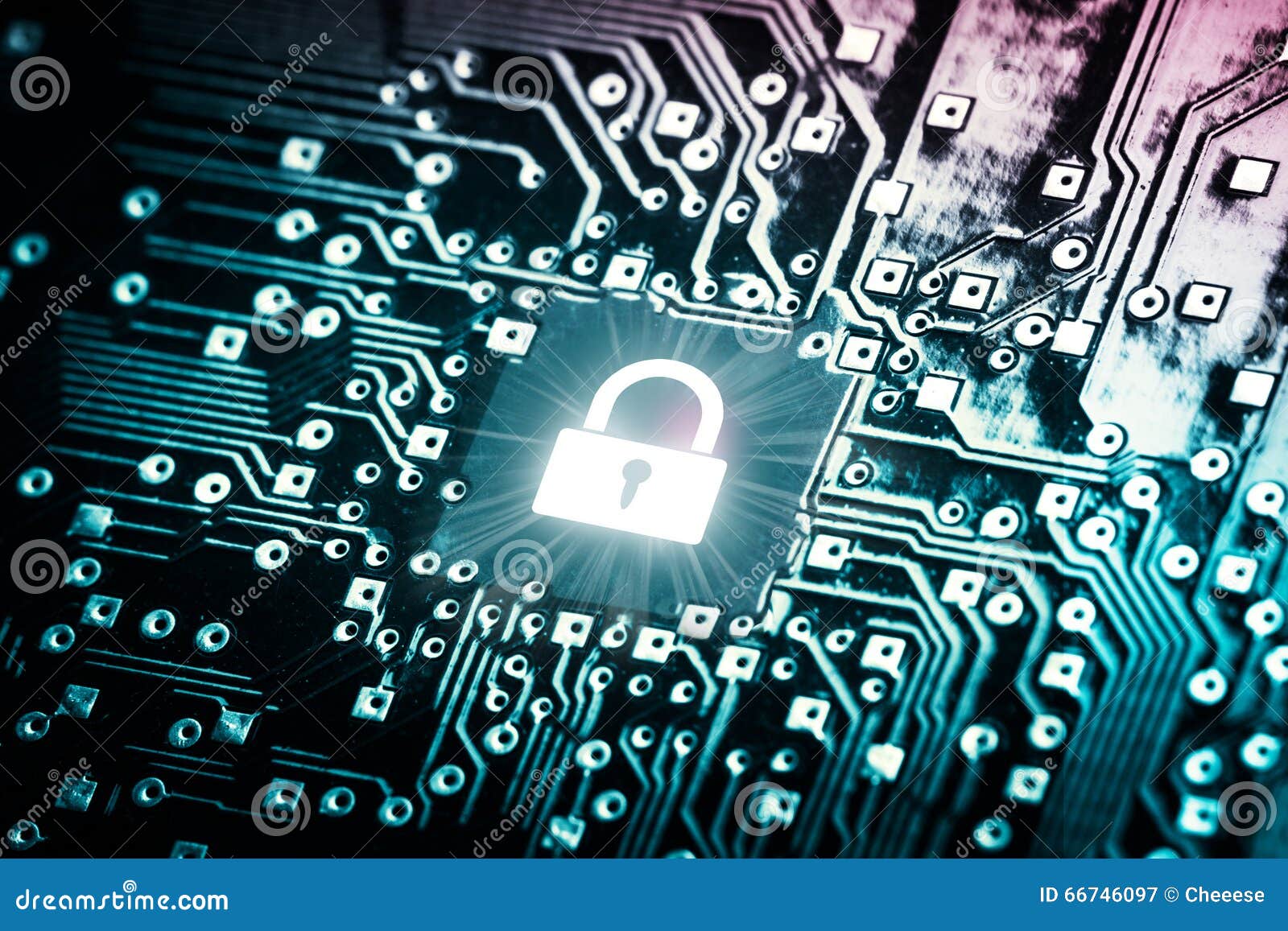 Lock on computer chip stock image. Image of access, micro - 66746097