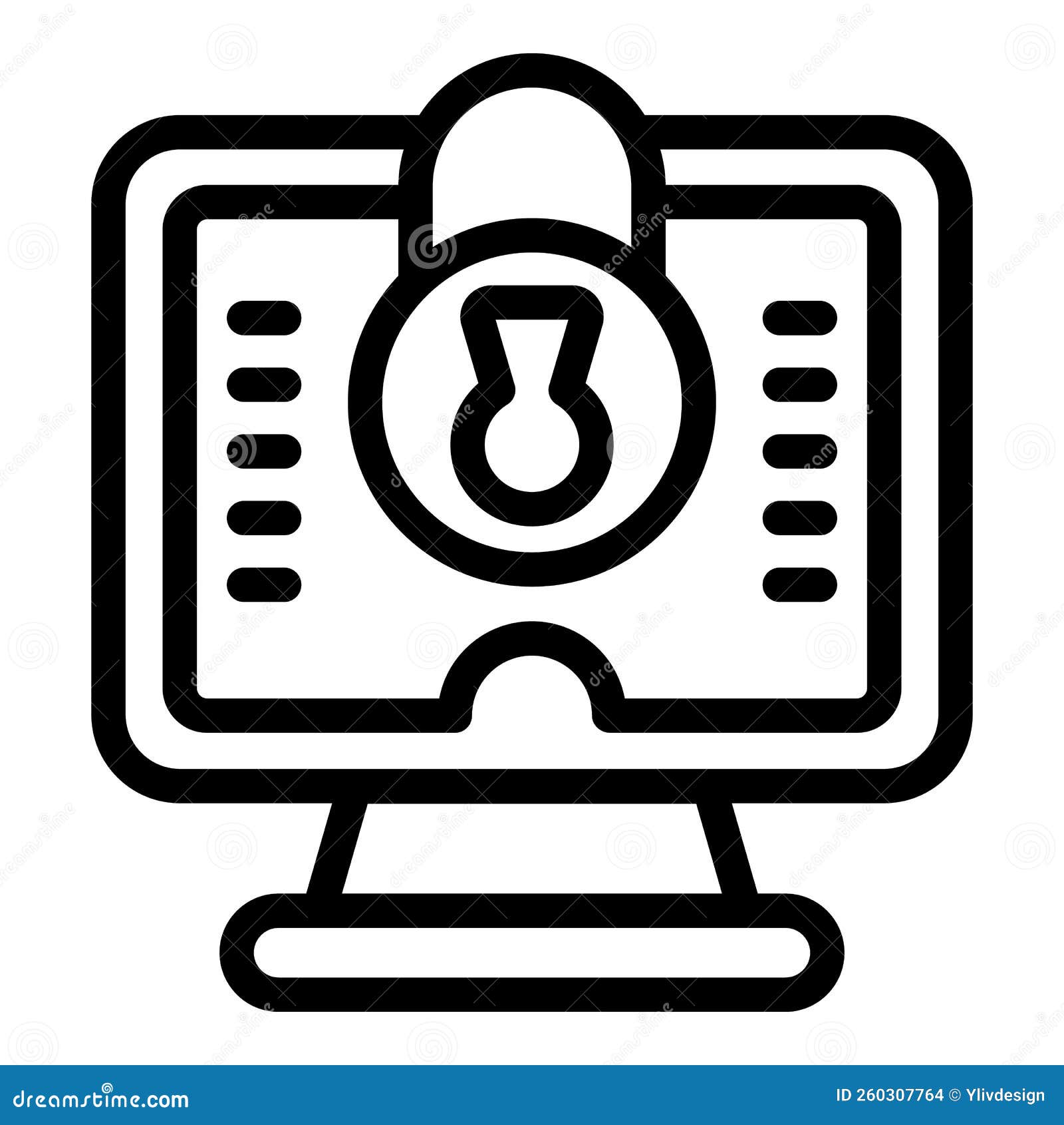Lock Computer Icon Outline Vector. Social Media Stock Vector ...