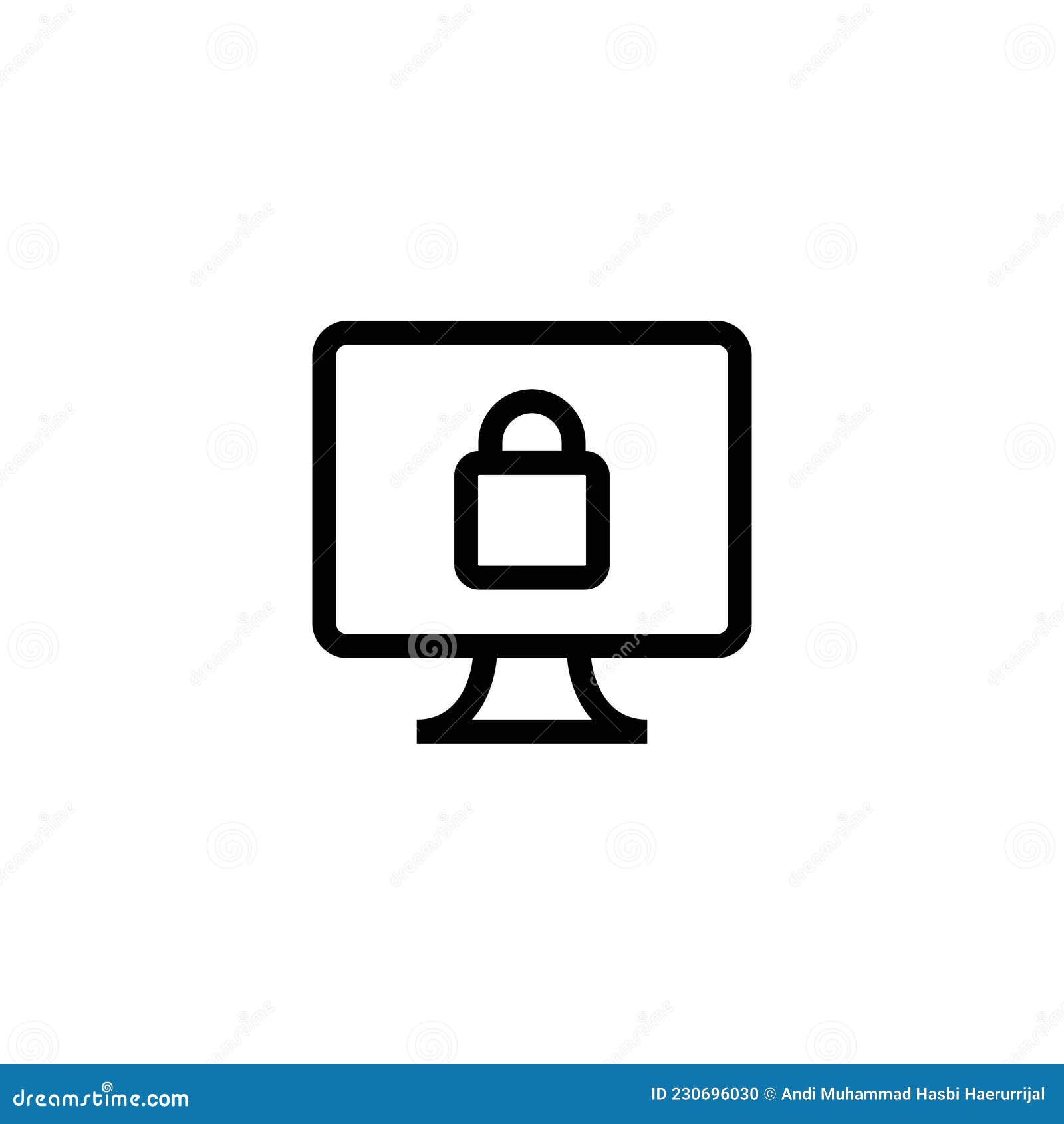 Lock Computer Icon PC Password Protection Single Icon Graphic Design ...