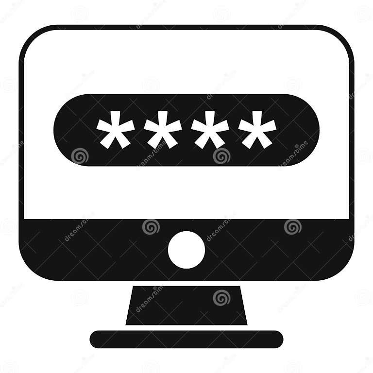 Lock Computer Icon Simple Vector. Cipher Data Stock Illustration ...