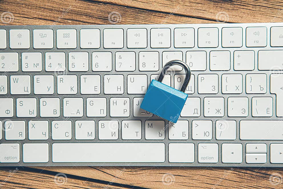 Lock on the Computer Keyboard. Stock Photo - Image of hacker, secure ...