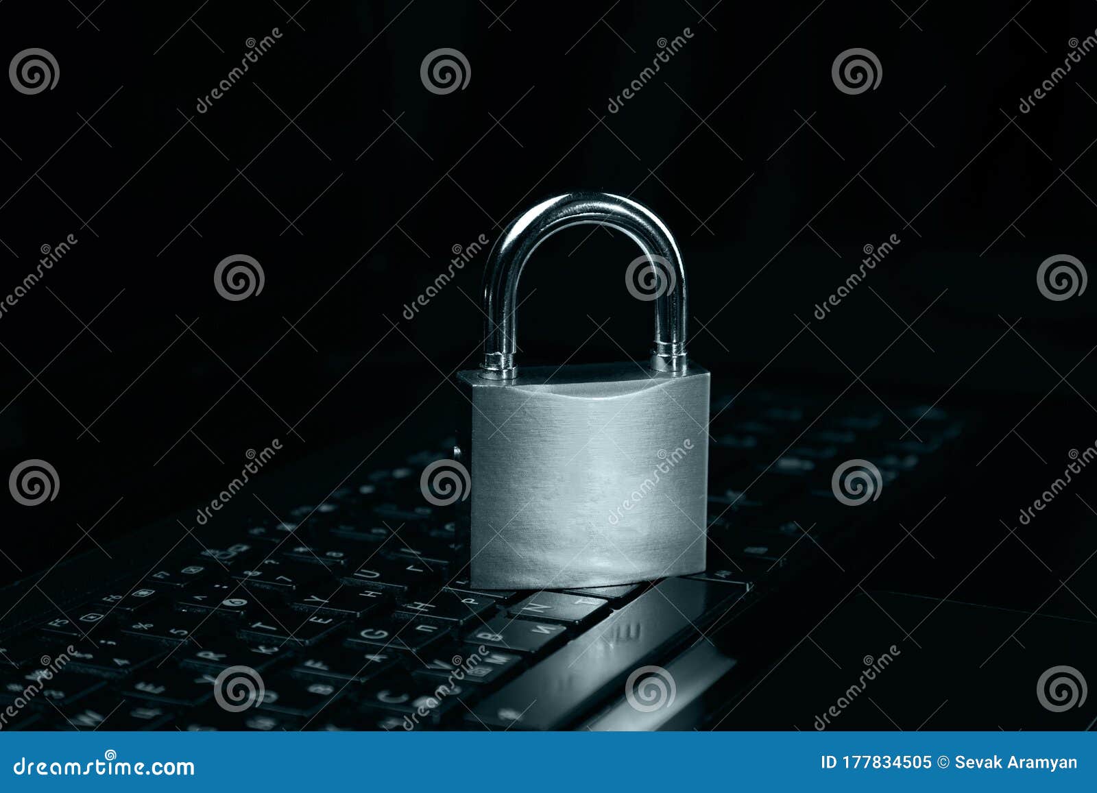 Lock on computer keyboard stock image. Image of penetration - 177834505
