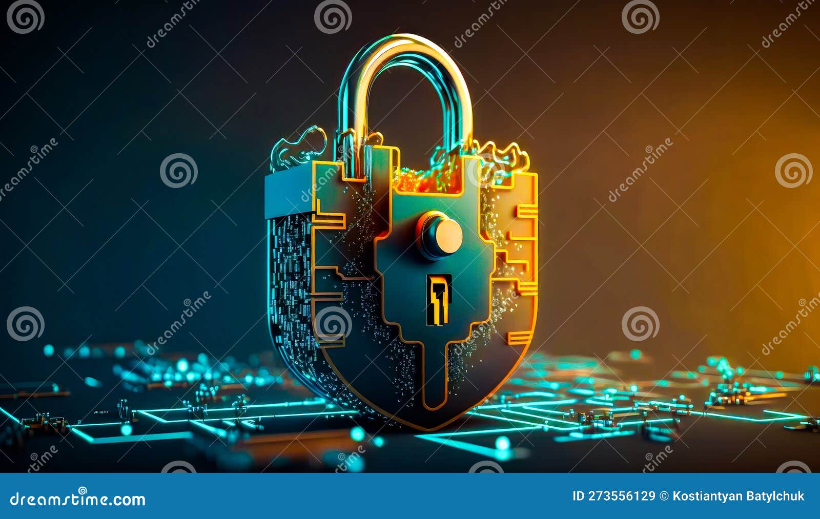 Lock on Computer Keyboard with Glowing Keys. Generative AI Stock ...