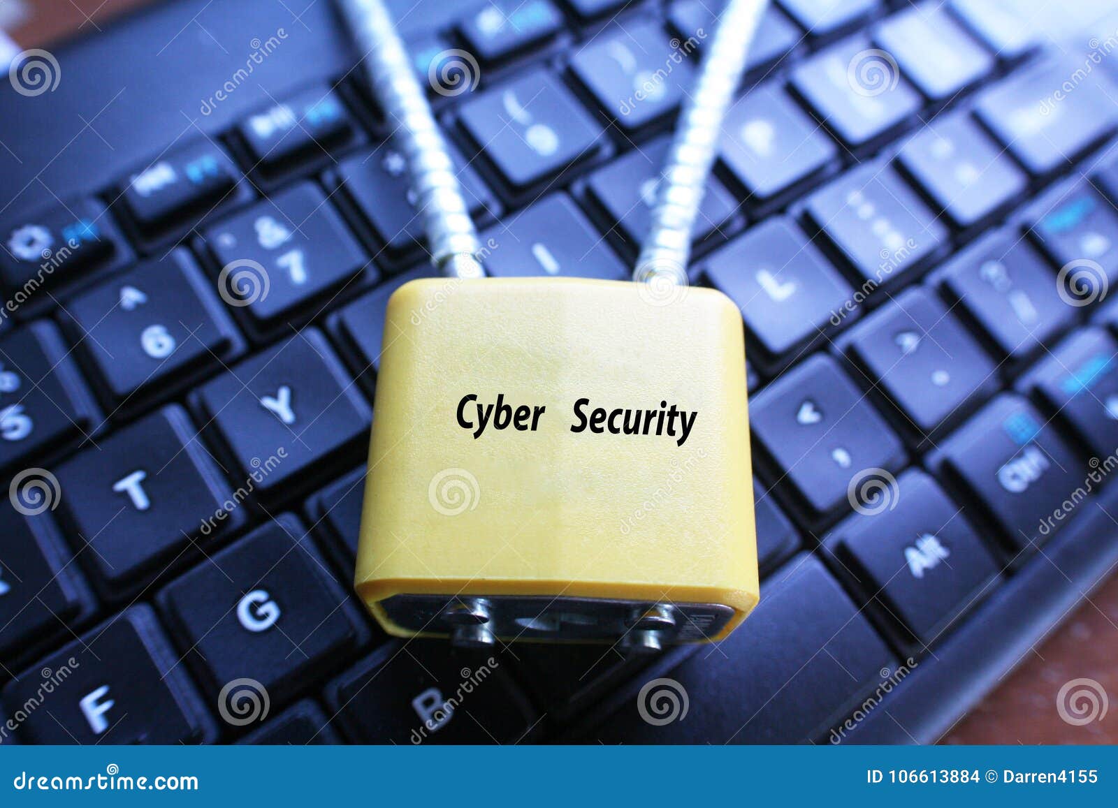 Lock on Computer Keyboard Representing Cyber Security High Quality ...