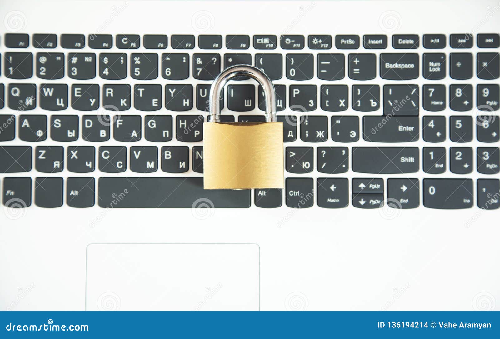 Lock on keyboard stock photo. Image of media, technology - 136194214