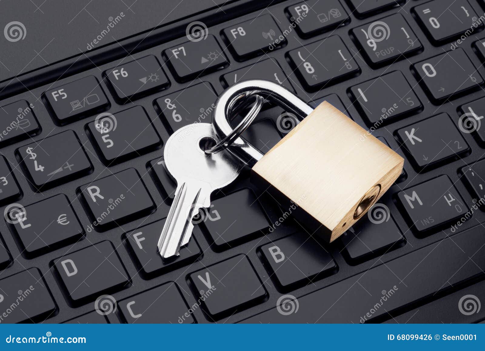 Lock stock photo. Image of access, keyboard, computer - 68099426