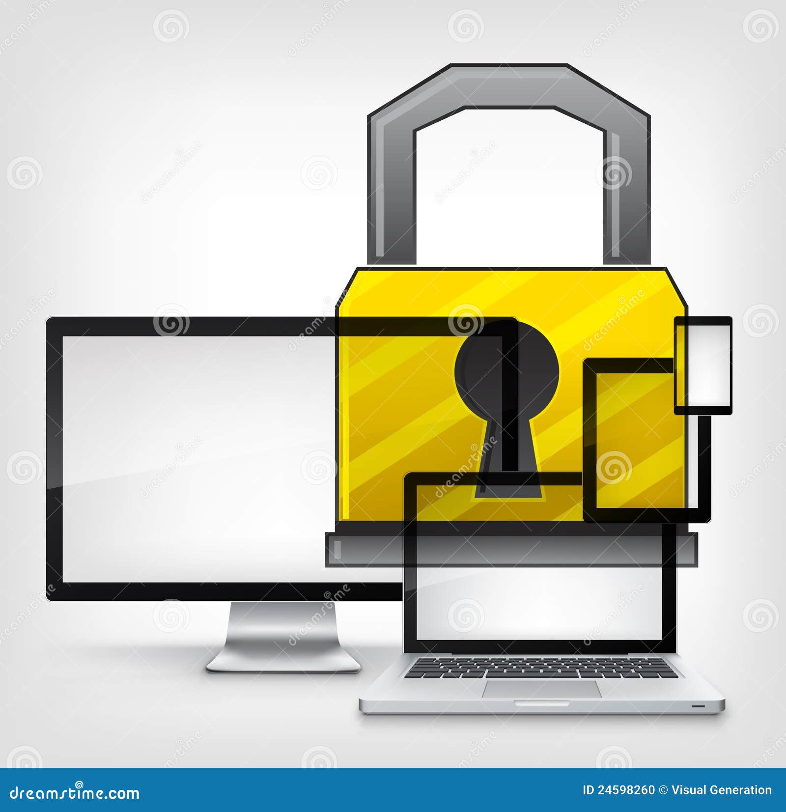 Lock Concept. stock vector. Illustration of front, digital - 24598260