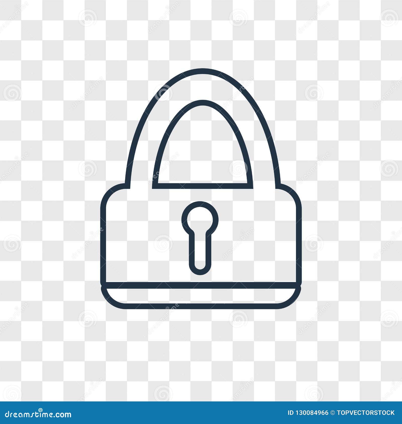 Lock Concept Vector Linear Icon Isolated on Transparent Background ...