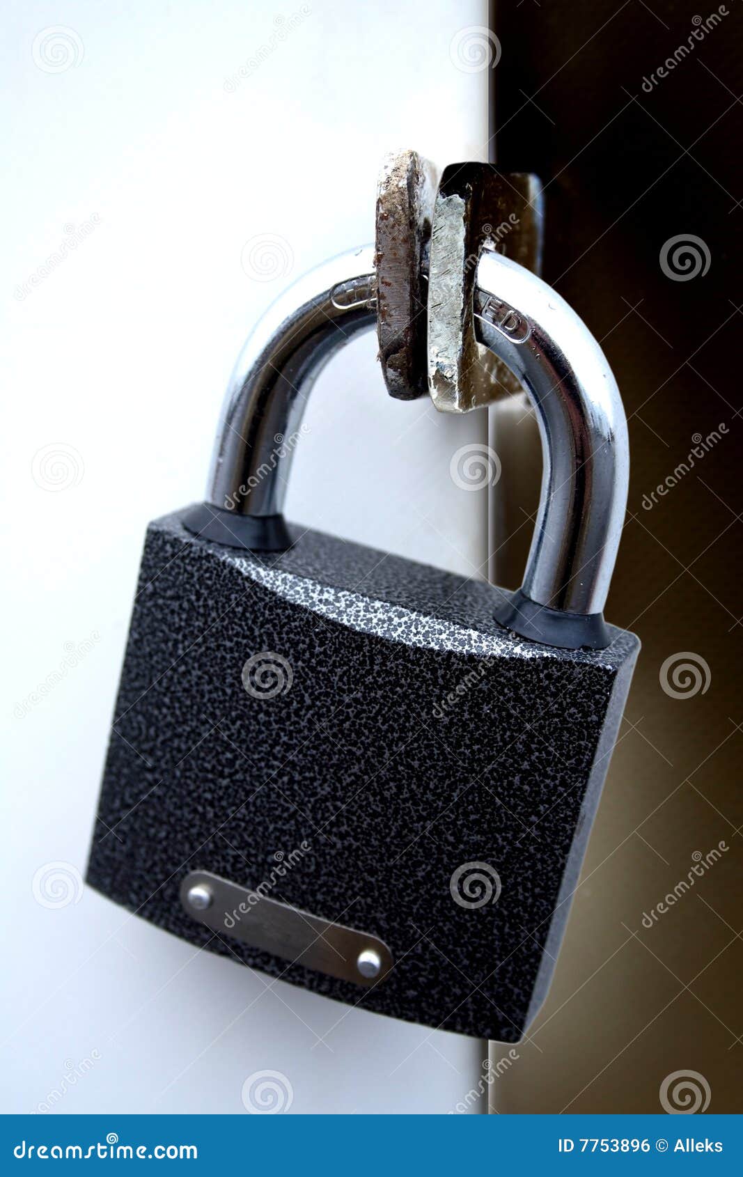 Lock Connecting Black and White Stock Photo - Image of single, lock ...