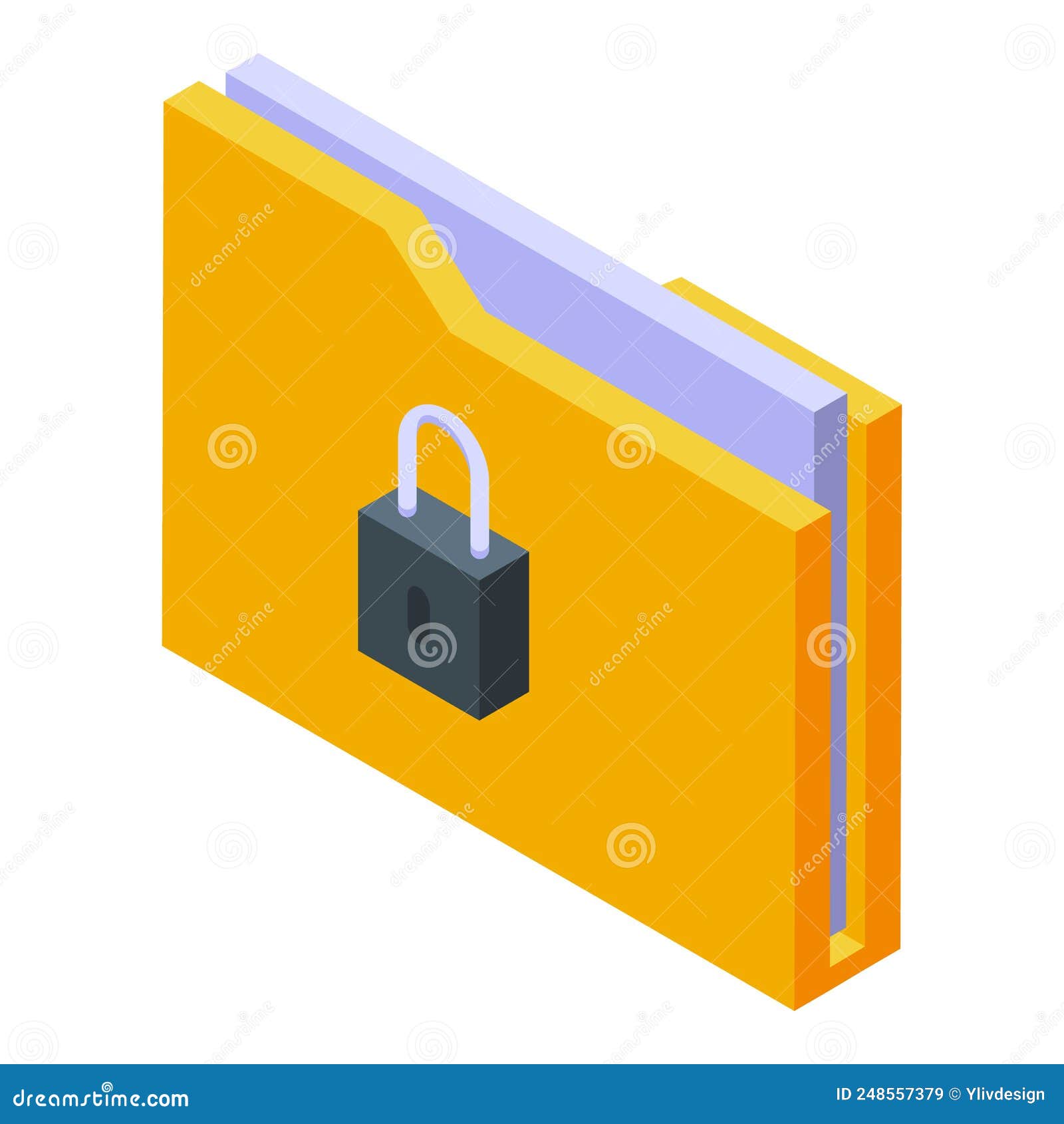 Copyright Law Folder Icon Outline Vector. Online Protection Stock Image ...