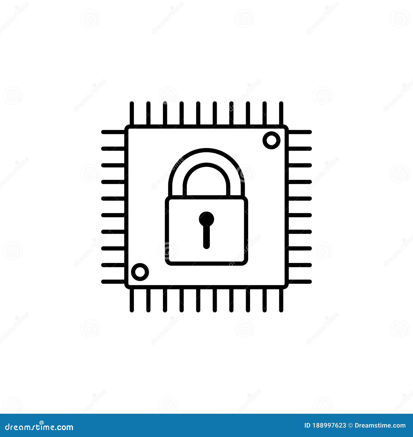 Lock in CPU Icon. Element of Cyber Security Icon for Mobile Concept and ...