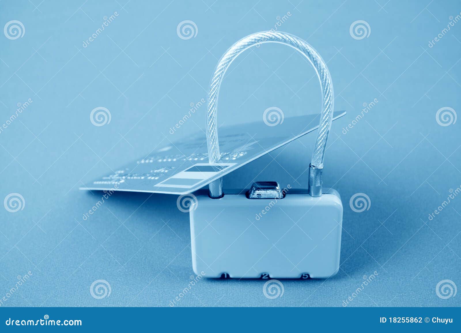 Lock of the credit card stock photo. Image of security - 18255862
