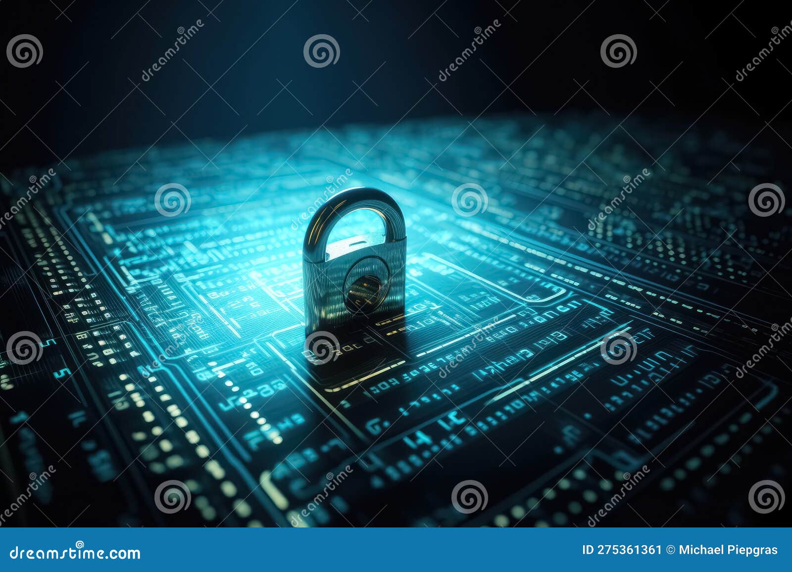 The Key Lock Prevents Hacking Of The Internet Database System Royalty ...