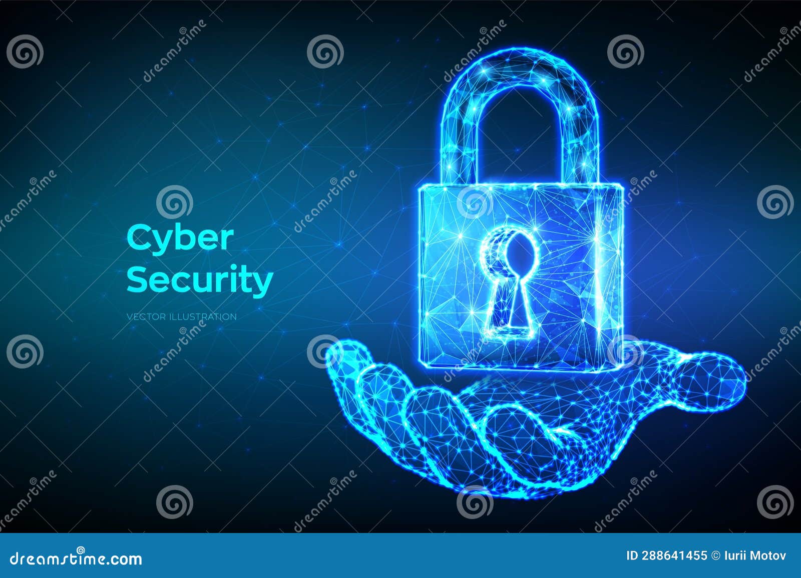 Lock. Cyber Security. Padlock with Keyhole Icon in Hand. Protect and ...