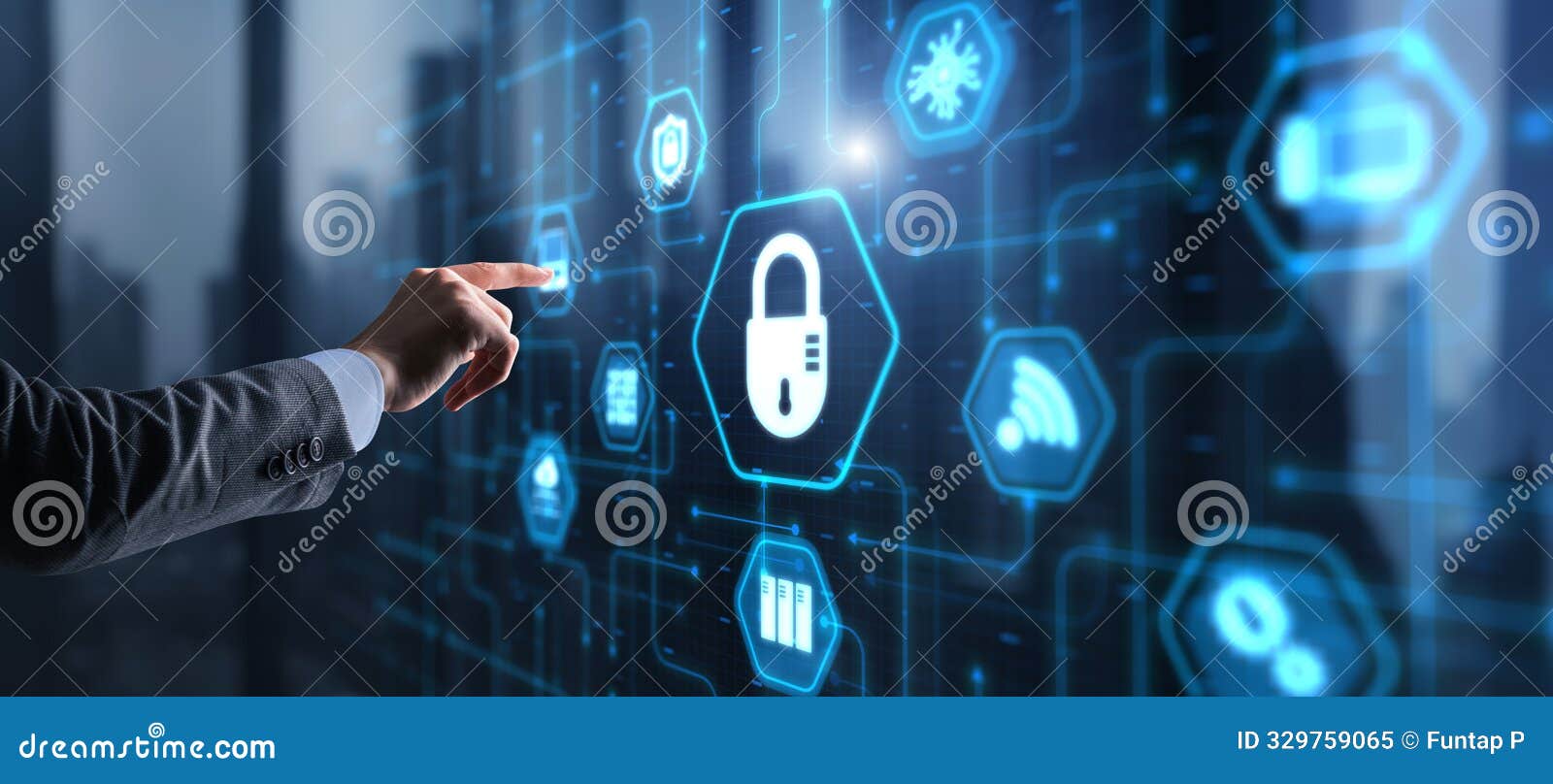 Lock Cyber Security on Virtual Screen Data Protection Technology ...