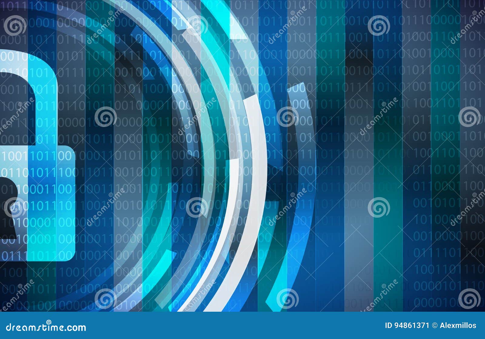 Lock Cybersecurity Concept Illustration Design Stock Illustration ...