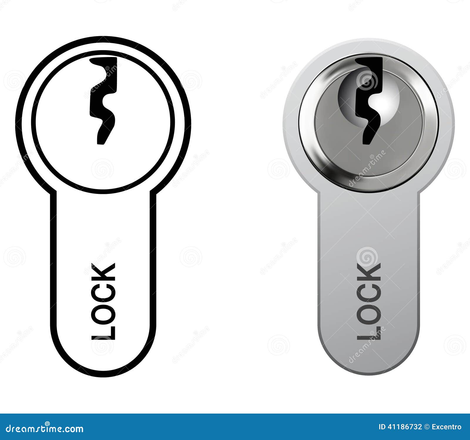 Lock cylinder stock vector. Illustration of security - 41186732