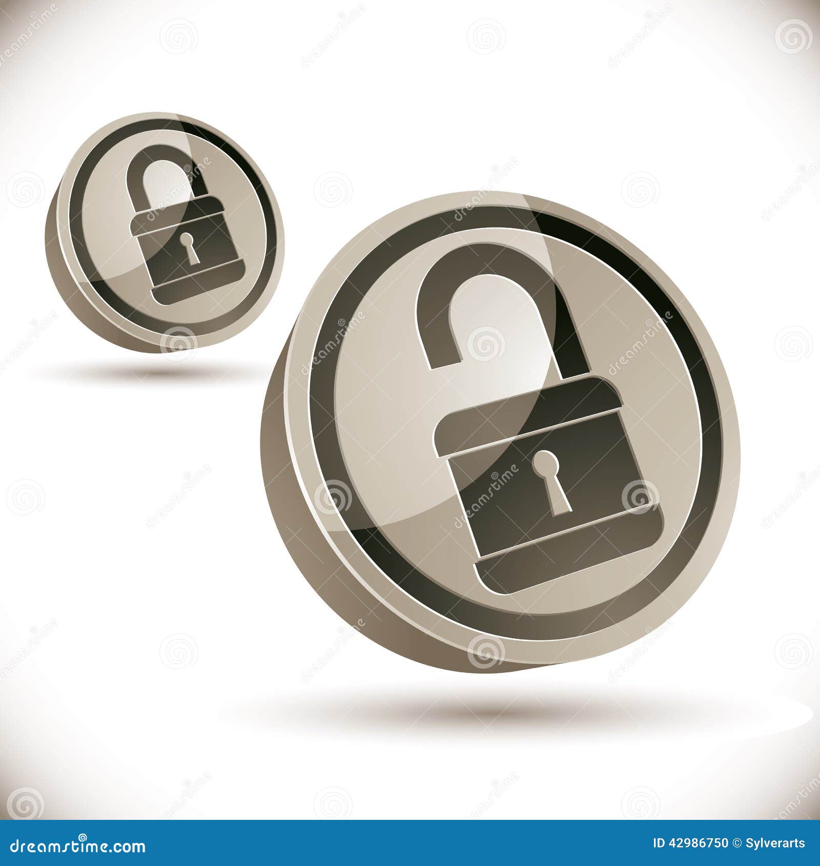 Lock 3d icon. stock vector. Illustration of dimension - 42986750