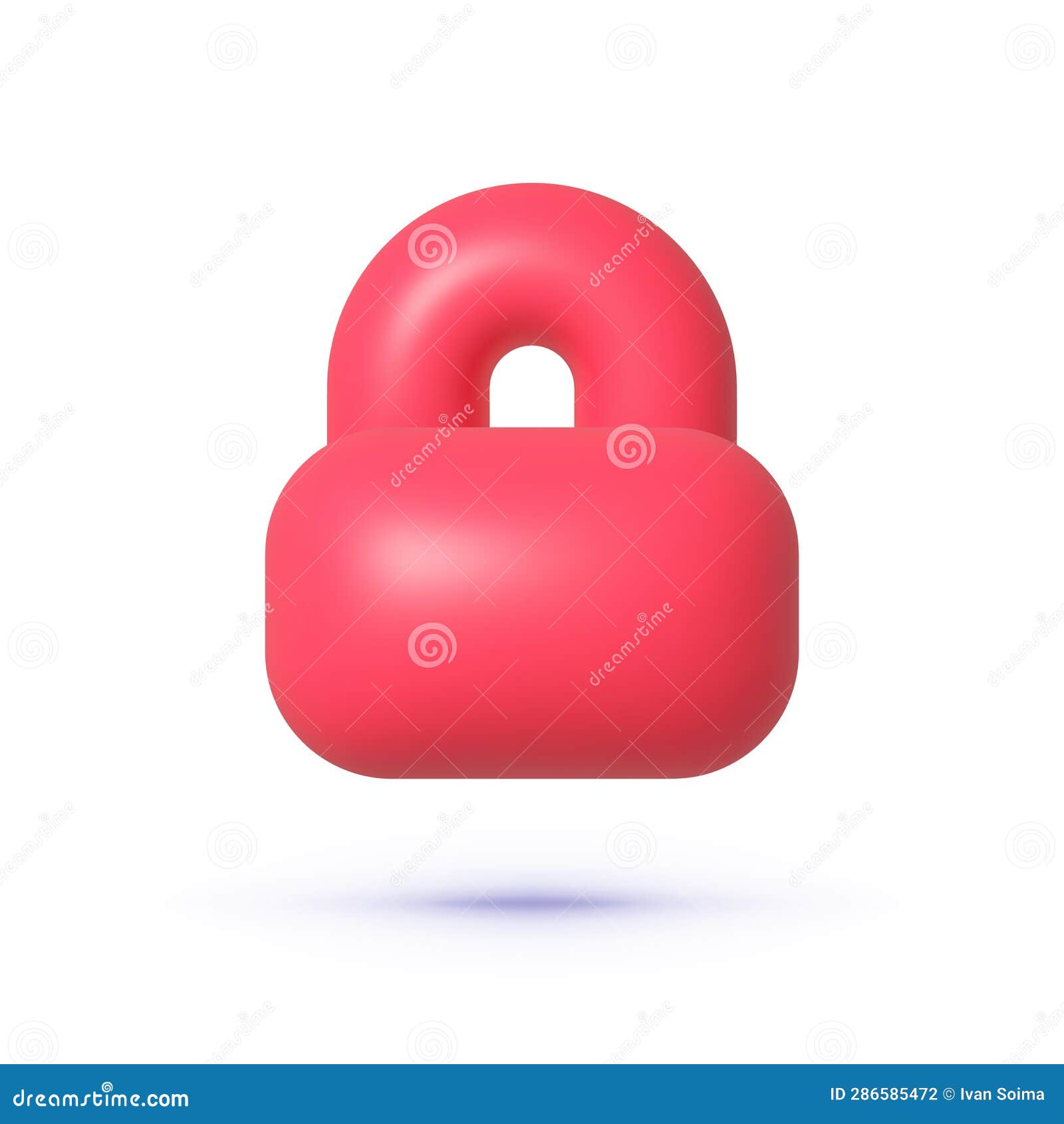 Lock 3d Icon. Realistic 3d Flat Sign. Internet Technology Stock Vector ...