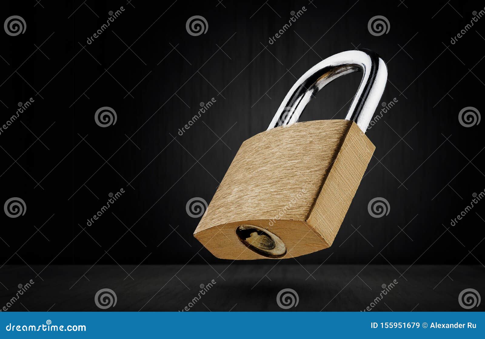 Lock on a Dark Background. Safety Concept Stock Image - Image of blank ...