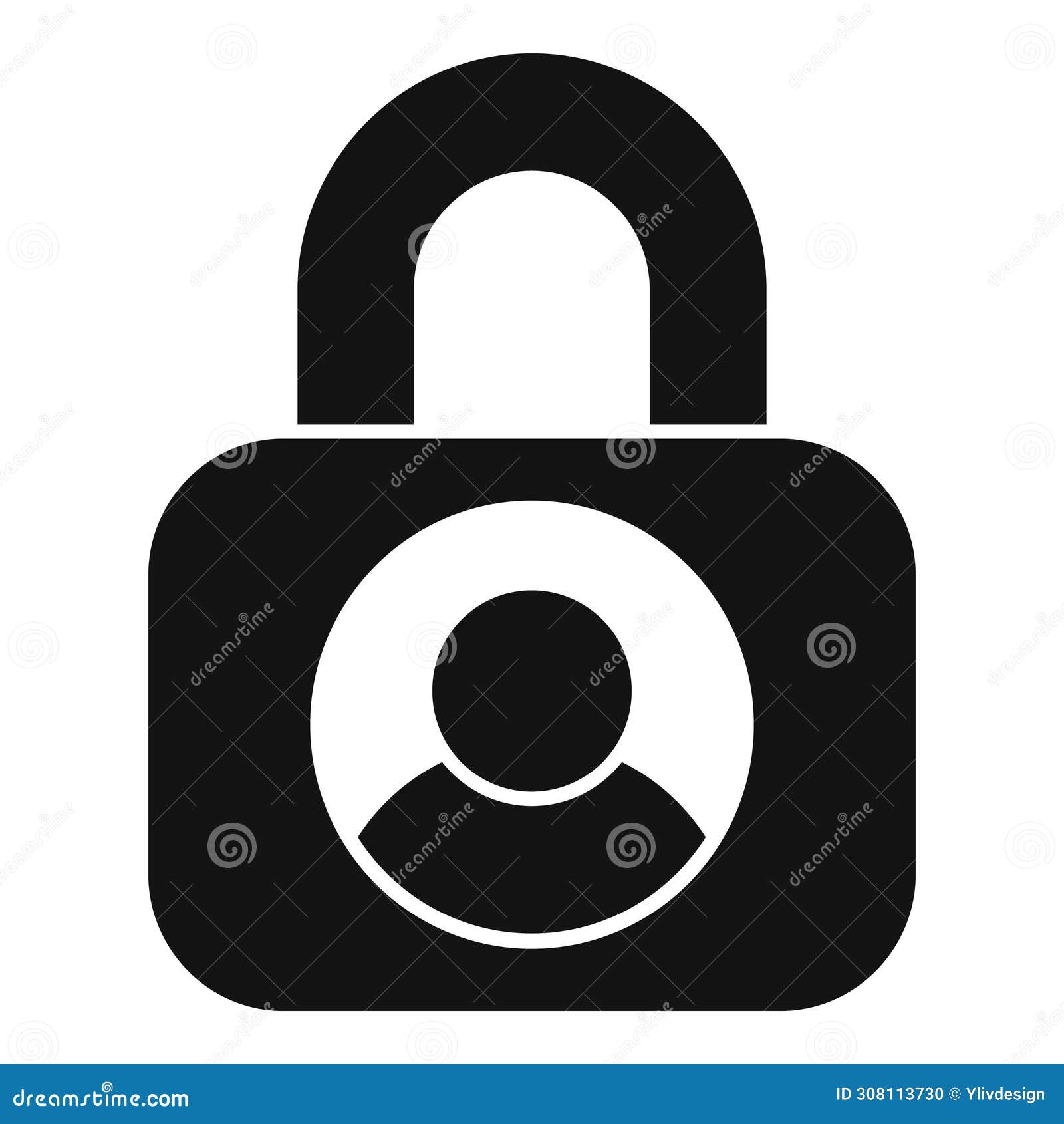 Lock Data Person Icon Simple Vector. Scan Signature Stock Illustration ...