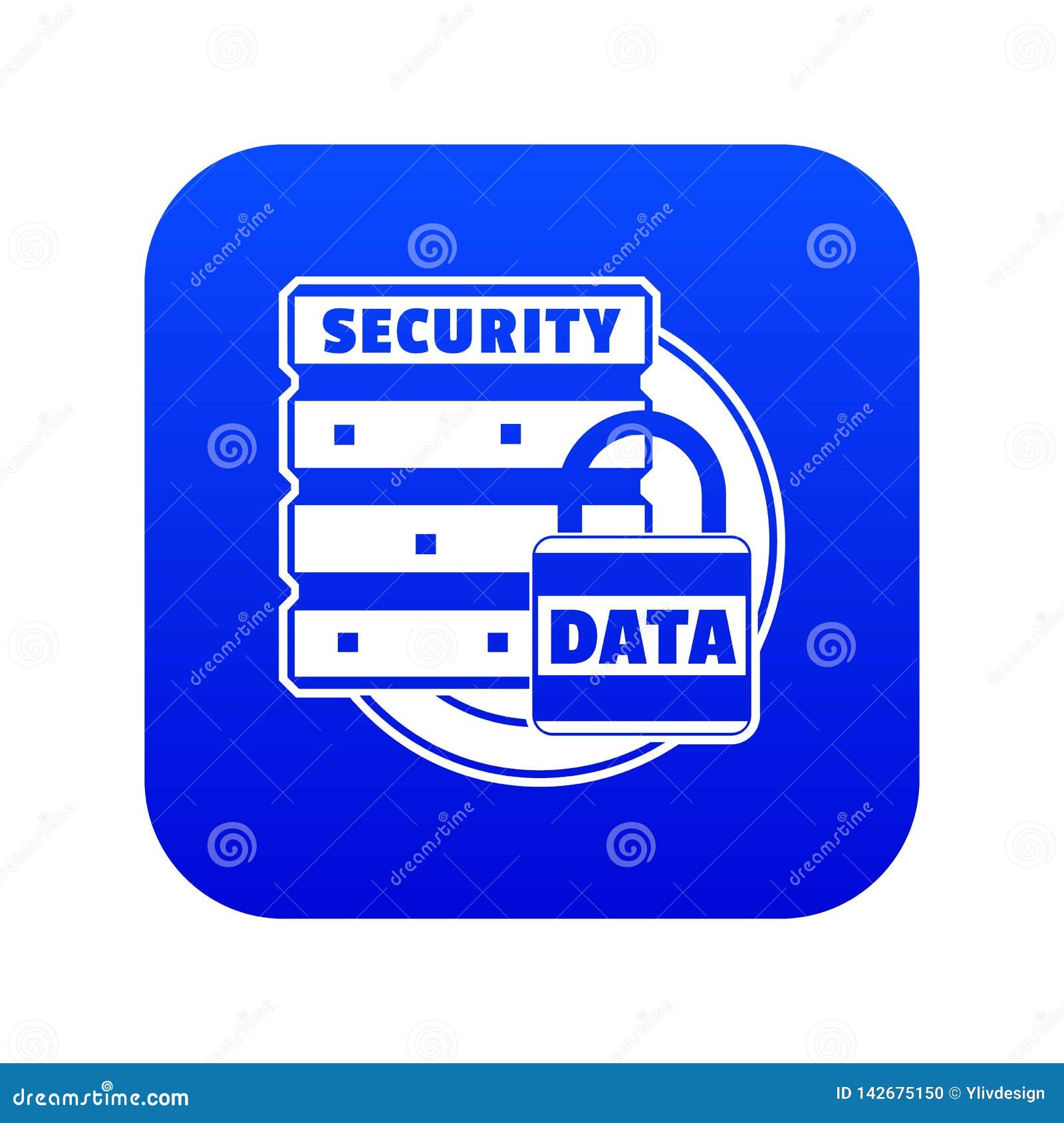 Lock Data Security Icon Blue Vector Stock Vector - Illustration of lock ...