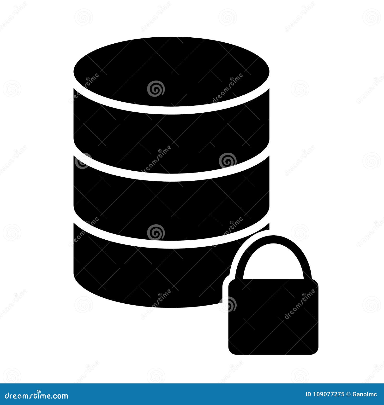 Lock Database Icon. Simple Minimal 96x96 Pictogram Stock Vector ...