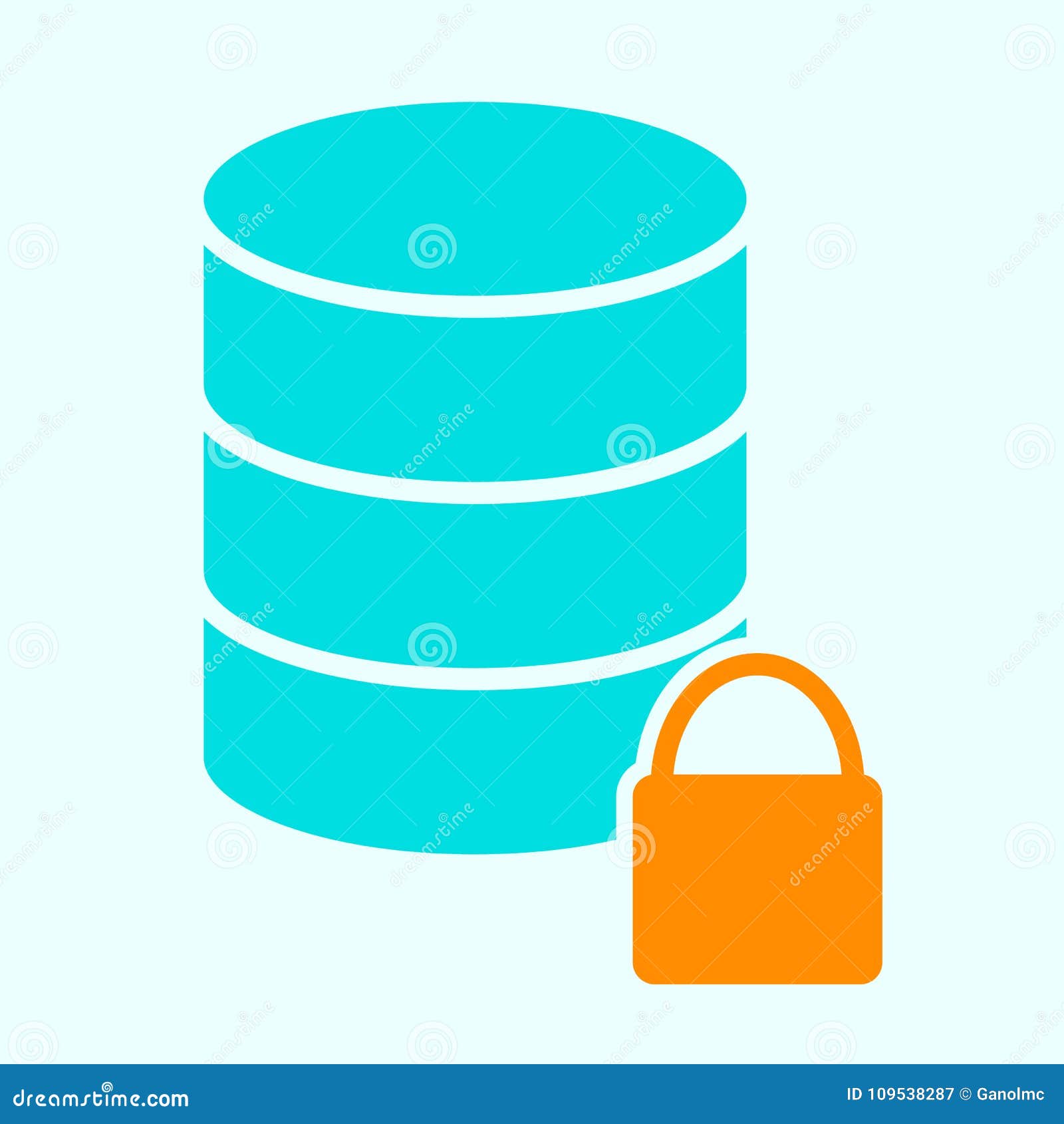 Lock Database Icon. Vector Simple Minimal 96x96 Pictogram Stock Vector ...