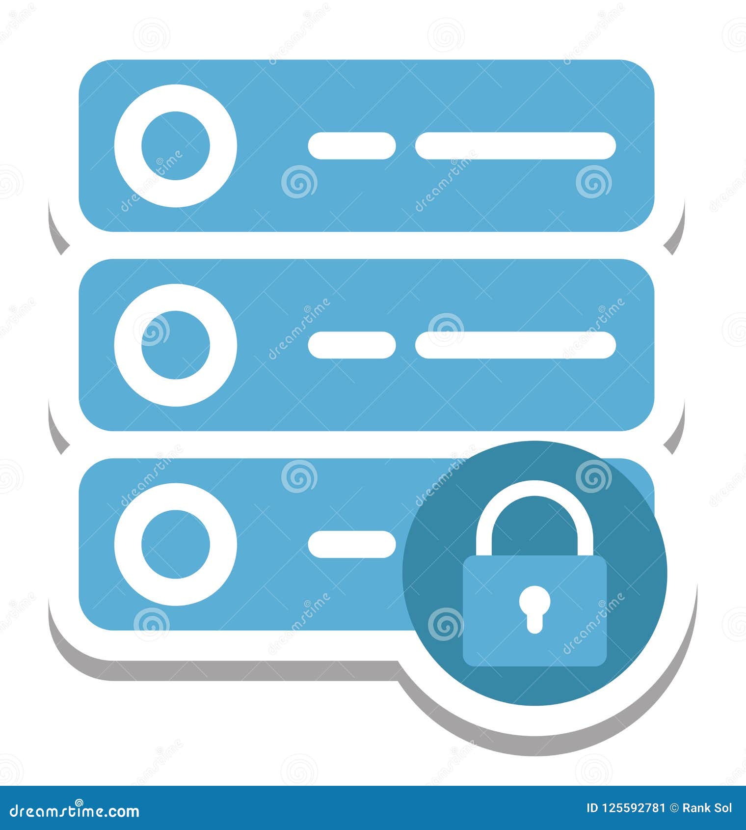 Lock, Database Isolated Vector Icon Stock Vector - Illustration of ...